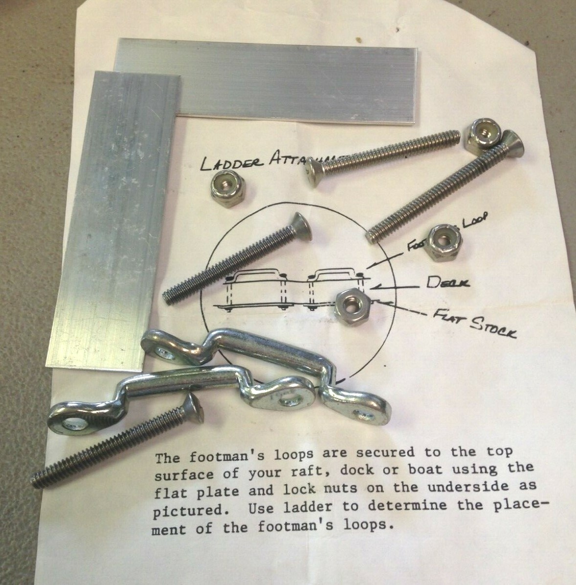 NEW FOOTMAN'S LOOPS KIT INCLUDING FLAT PLATE, LOOPS, SCREWS AND LOCK ...