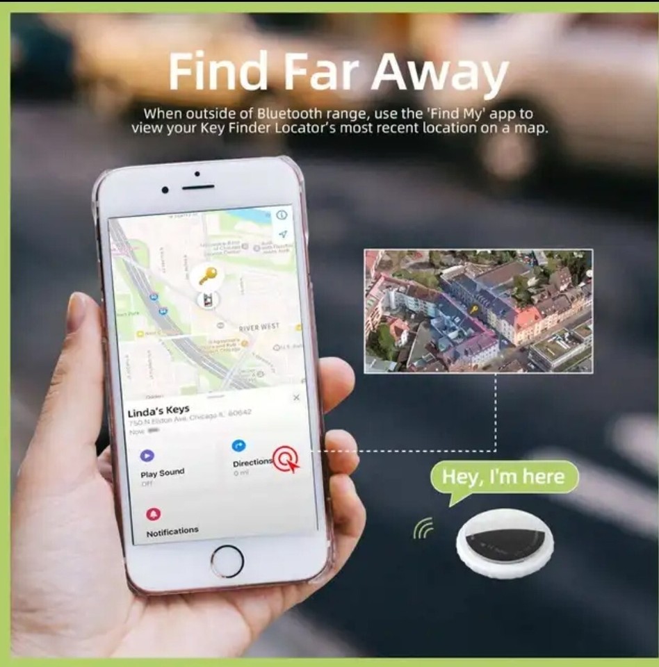 Bluetooth Tracking Device Smart Air Tag Tracker Bike Car Key For Apple ...