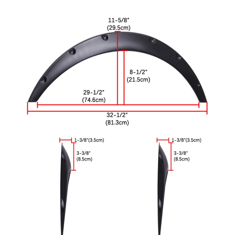 4pcs Fender Flares Extra Wide Body Kit Wheel Arches 80mm For Dodge ...