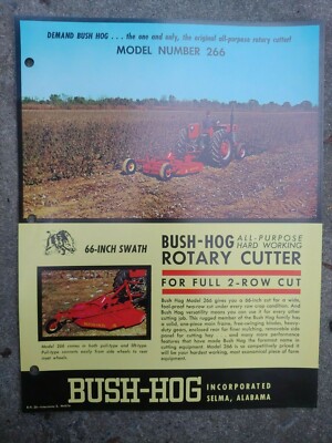 Vintage Original Bush Hog Model 266 Rotary Cutter 66-inch Swath Flyer ...