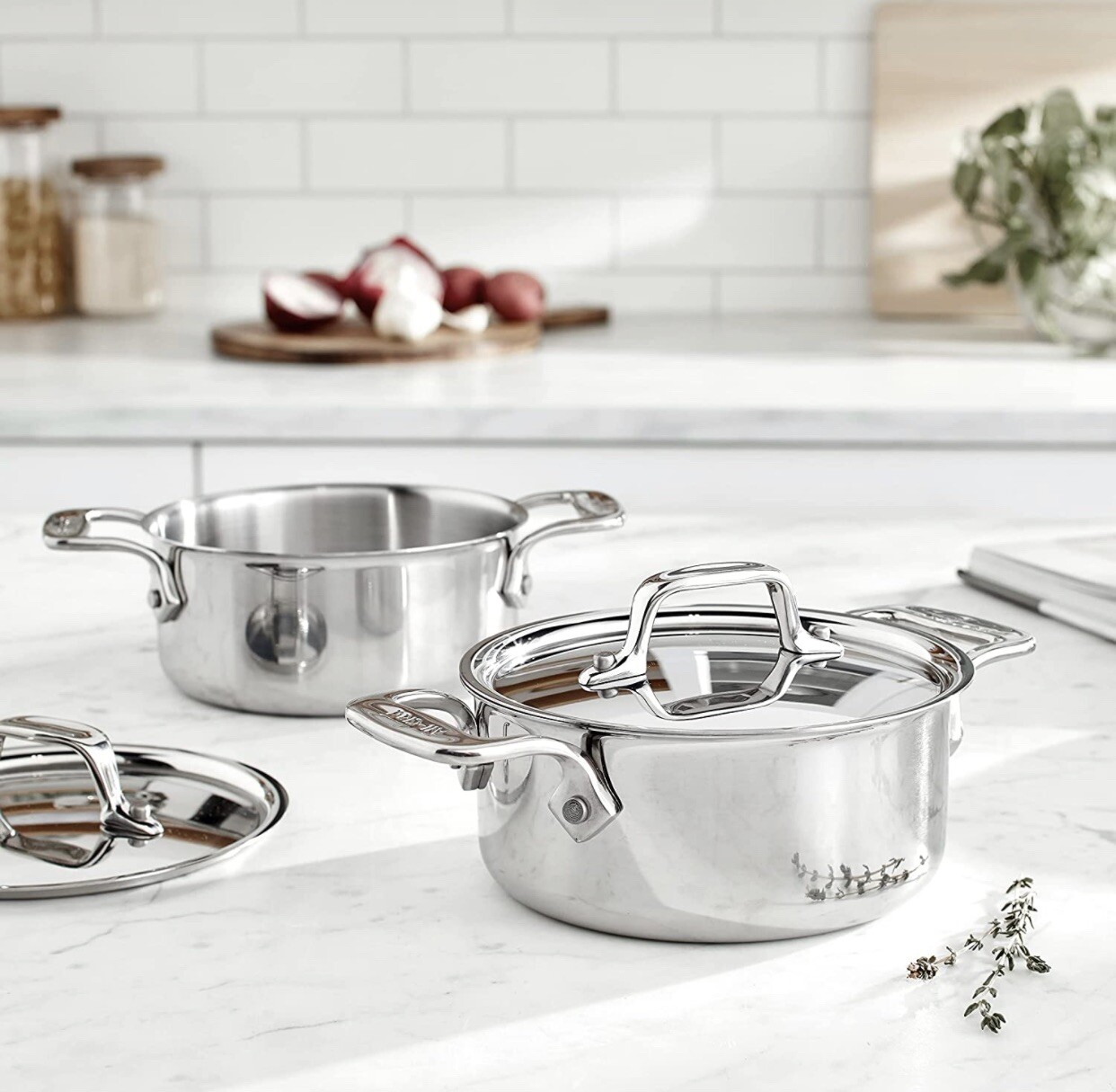 All Clad Stainless Steel 0.5 quart Mini Cocotte Pot With Lid Set Of 2 ...