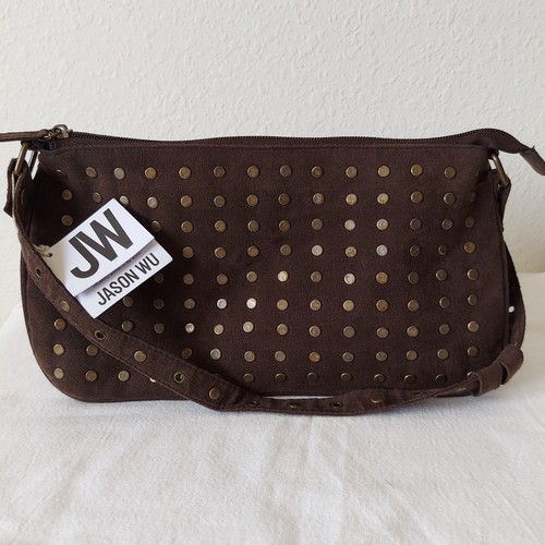Jason Wu DBL Zip Wallet Shoulder Purse Cognac Brown Studded New With ...