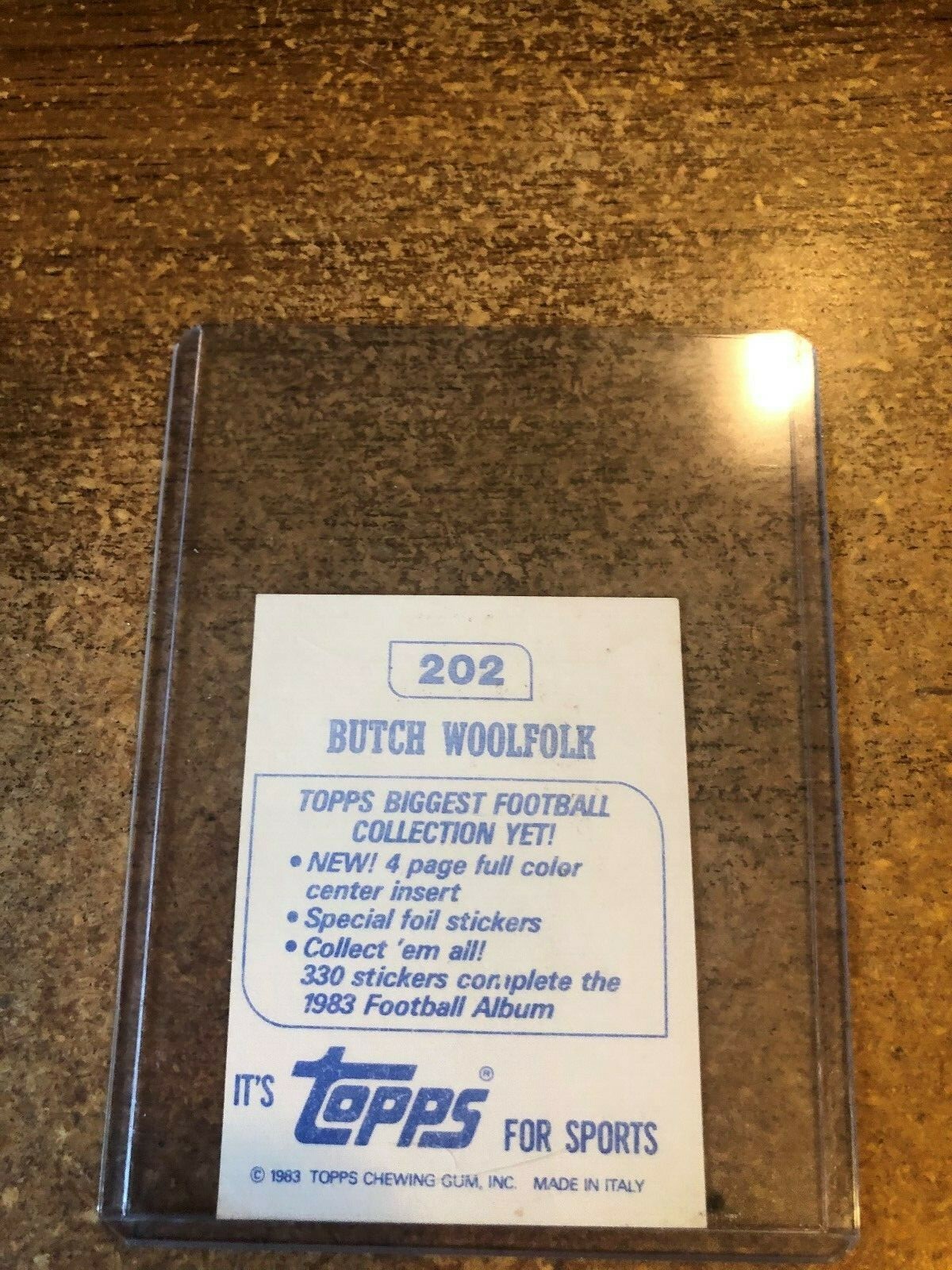1983 Topps Football Stickers # 202 Butch Woolfolk | eBay