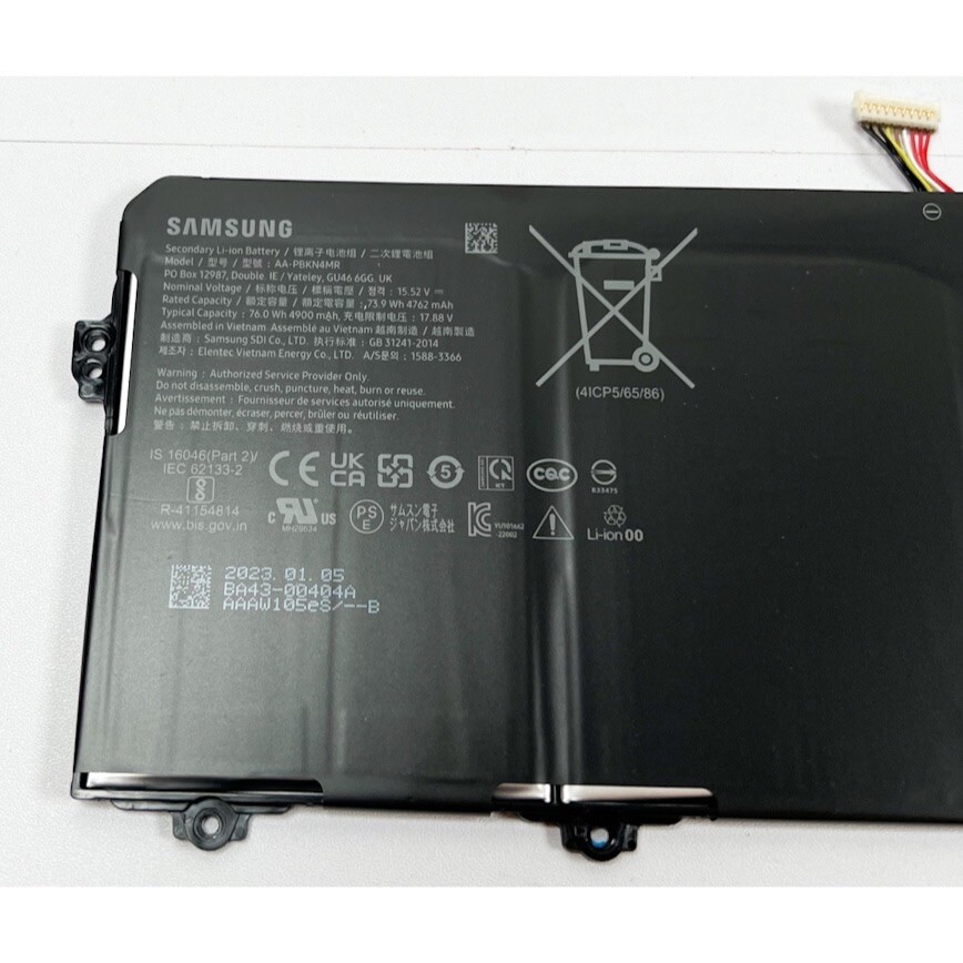 AA-PBKN4MR Samsung 76.0 Wh 4762 mAh Original Battery NP960QFG-KA1US ...
