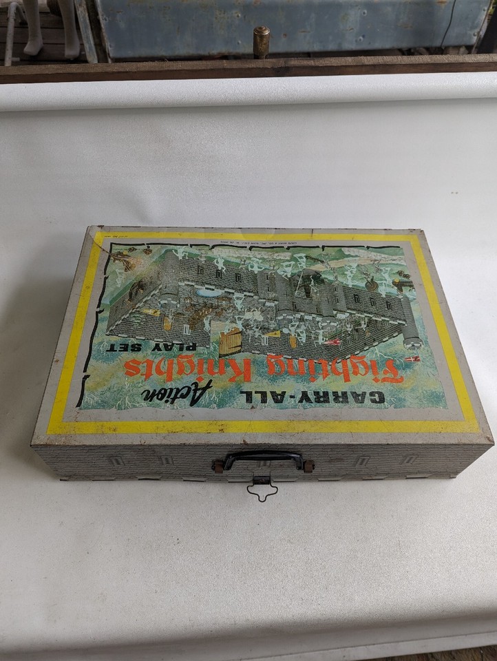 Vtg 60s Marx Carry All Action Fighting Knights Playset Castle Toys 4635 ...