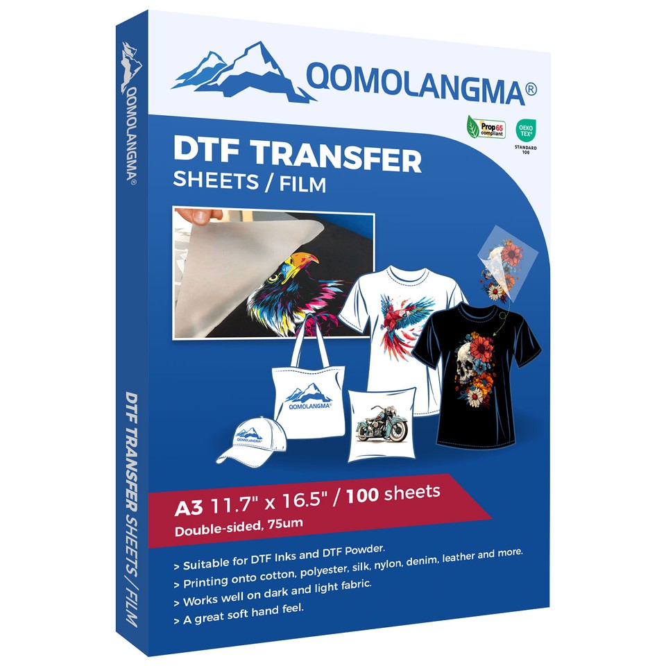 DTF Film Double-Sided PreTreat 100 Sheets DTF Transfer Paper Instant ...