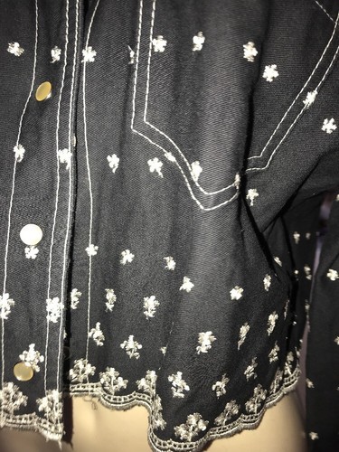 GINGER BORT EMBROIDED BOLERO JACKET SIZE 6 PEARL SNAPS x7 | eBay