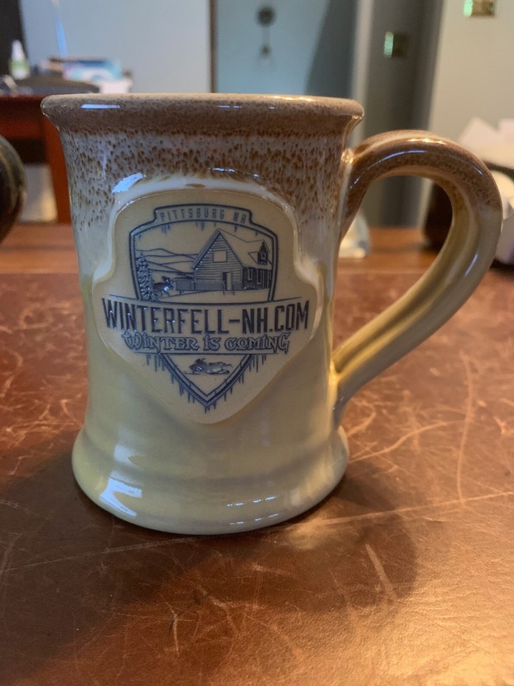 WINTERFELL-NH CABIN COFFEE MUG SNOWMOBILE 1ST CT LAKE MOOSE FISH ...