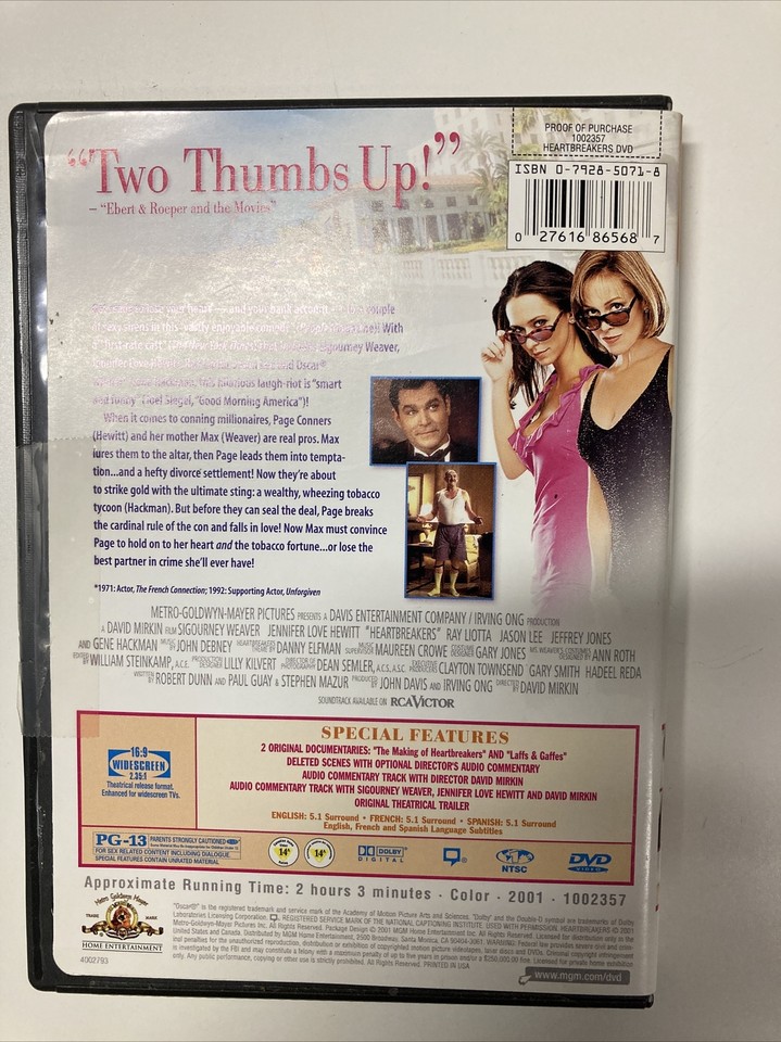 Heartbreakers (DVD, 2001, Special Edition) 27616865687| eBay