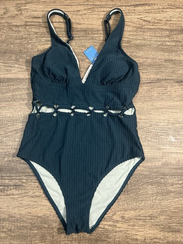 Bathing Suit women one piece V Neck Texture Cutout Small Size Cupshe | eBay