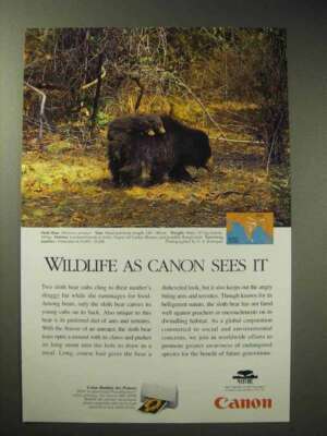 1997 Canon BJC-4200 Color Printer Ad - Sloth Bear | eBay