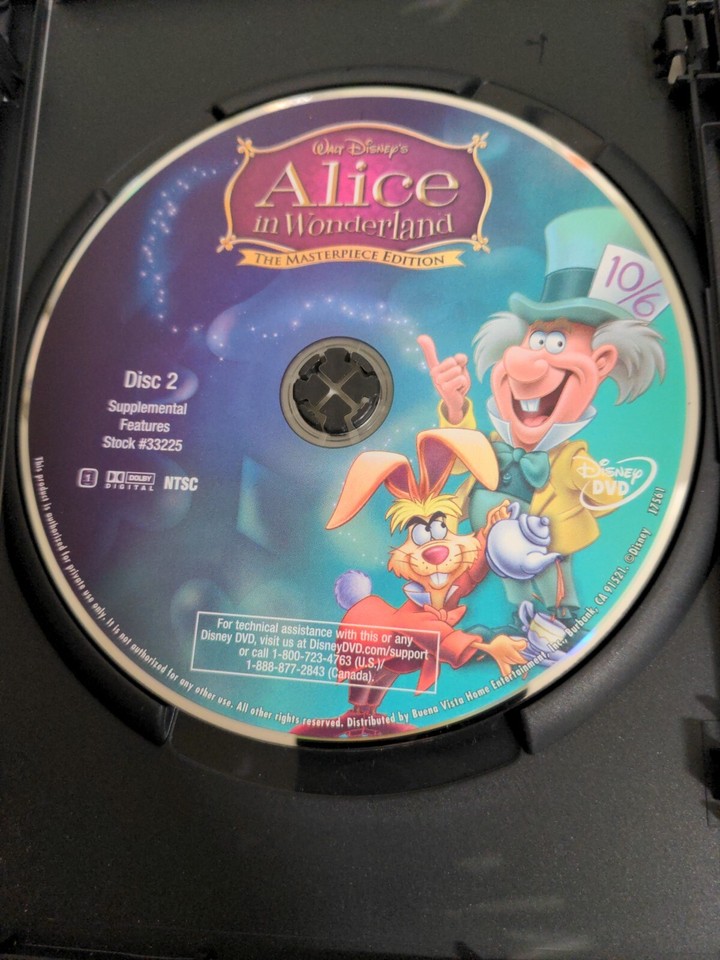 Alice in Wonderland (DVD, 2004, 2-Disc Set, The Masterpiece Edition) VG ...