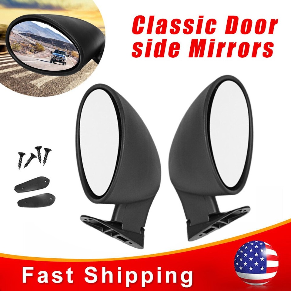 Universal California Classic Black Side Mirrors PAIR Hot Rod Rat Rod ...