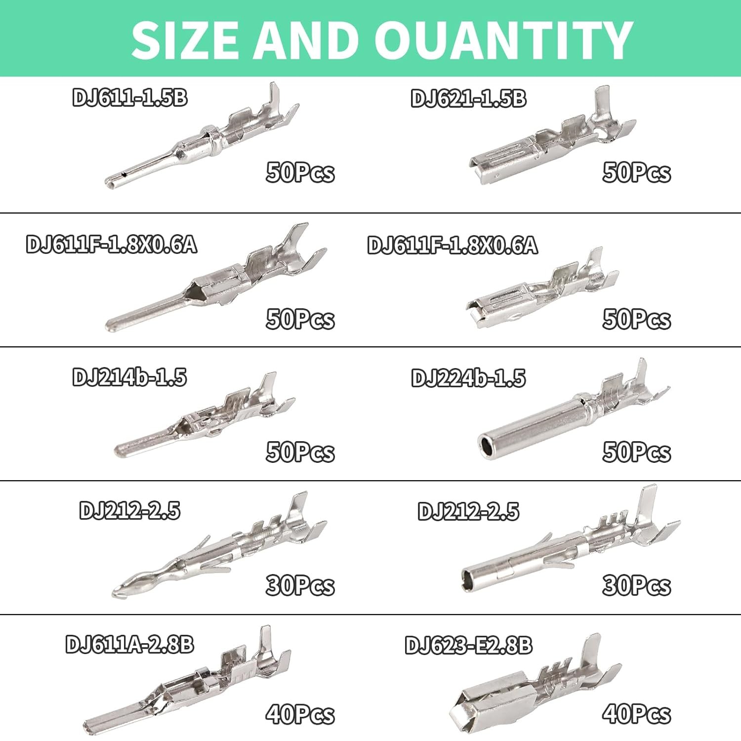 440PCS Automotive Electrical Pin Connectors Kit 1.5/1.8/2.5/2.8mm ...