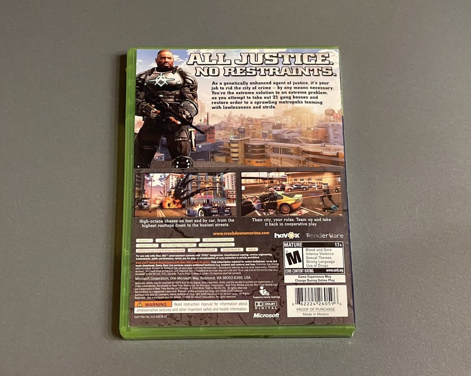 Crackdown, Complete in Box with Map/Poster, for Microsoft Xbox 360 ...