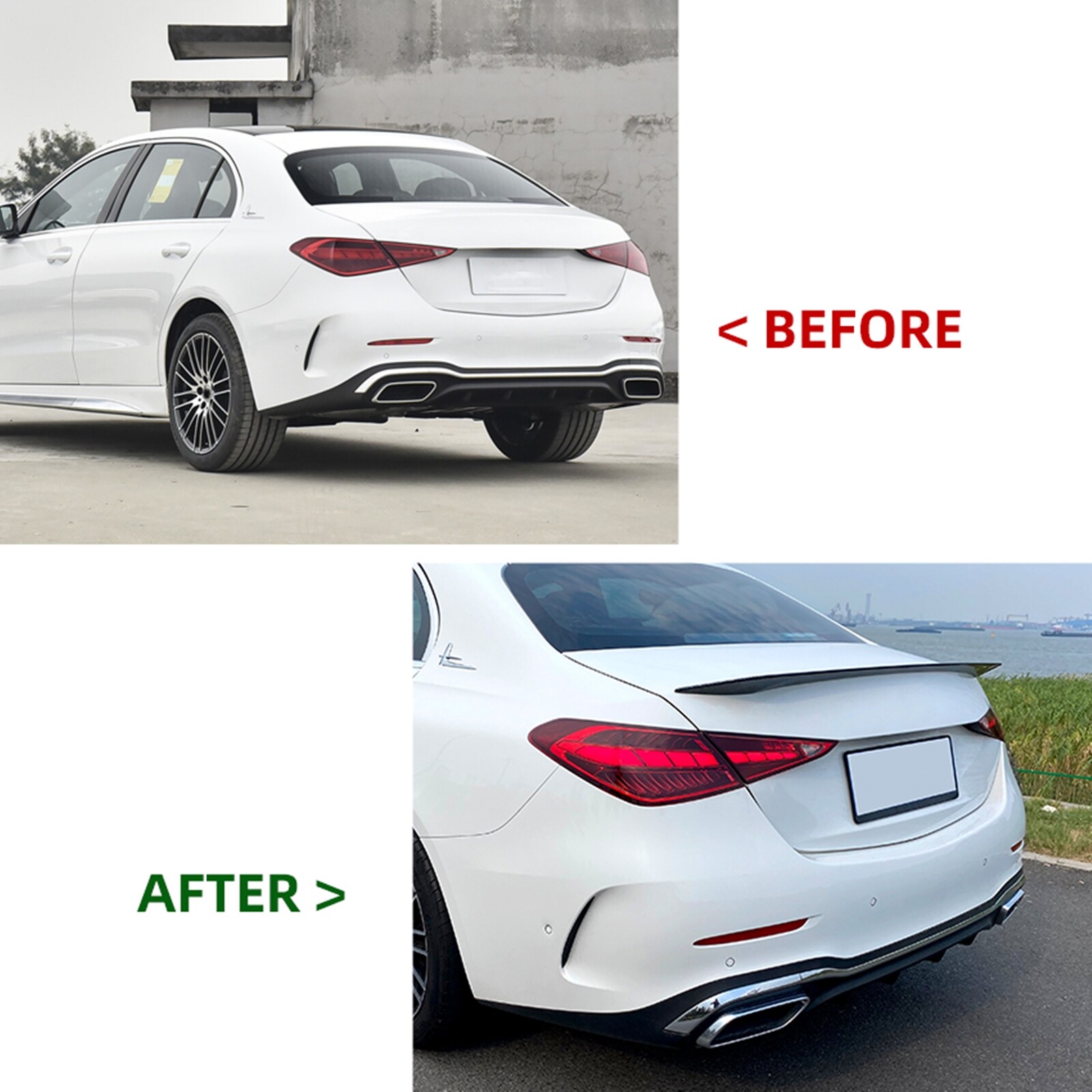 Car Rear Trunk Spoiler Wing Kit For Benz C-Class W206 C200 C260 C300 ...