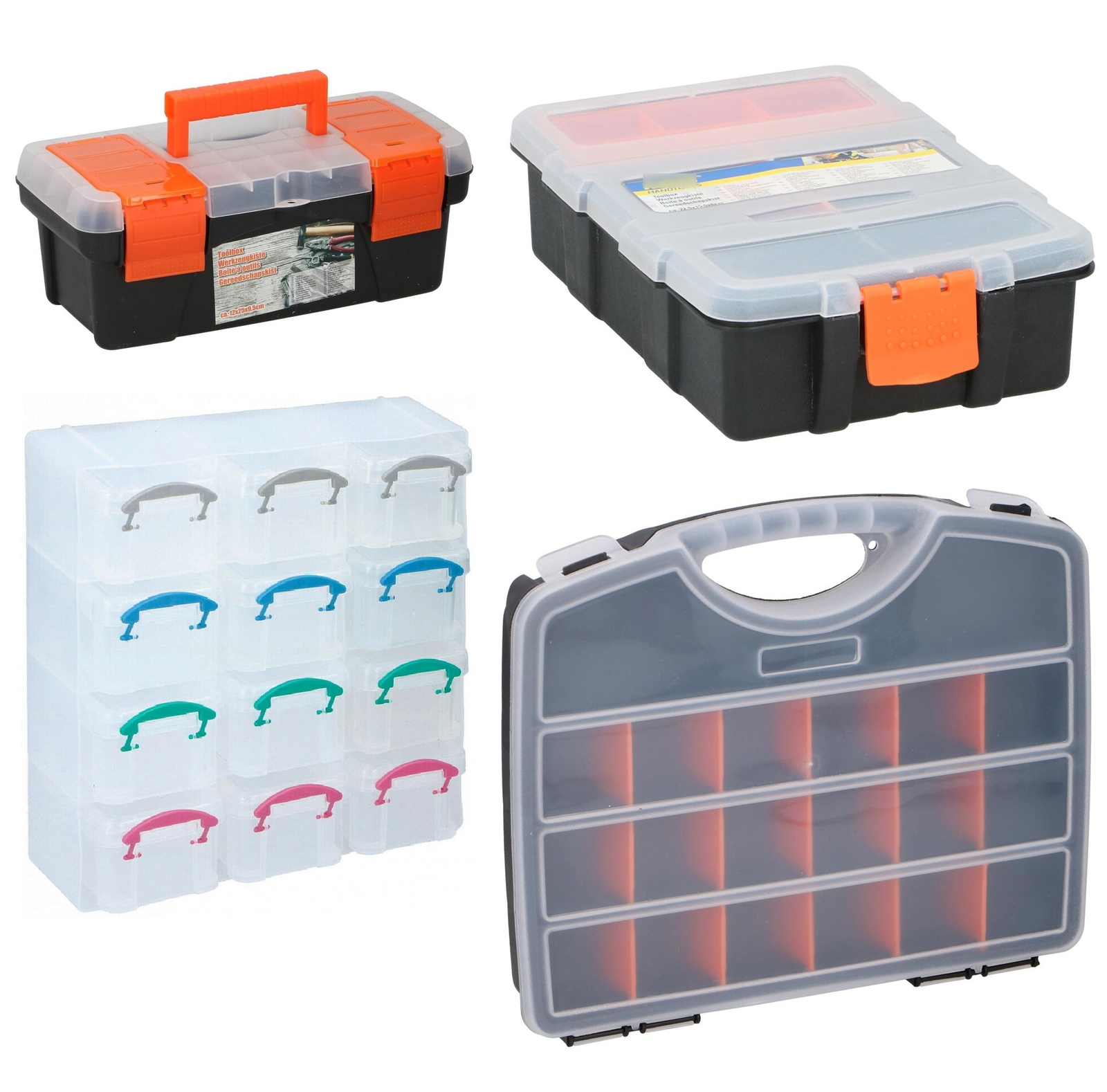 Tool Storage Box Organiser Case Small Parts Compartment DIY Multi ...