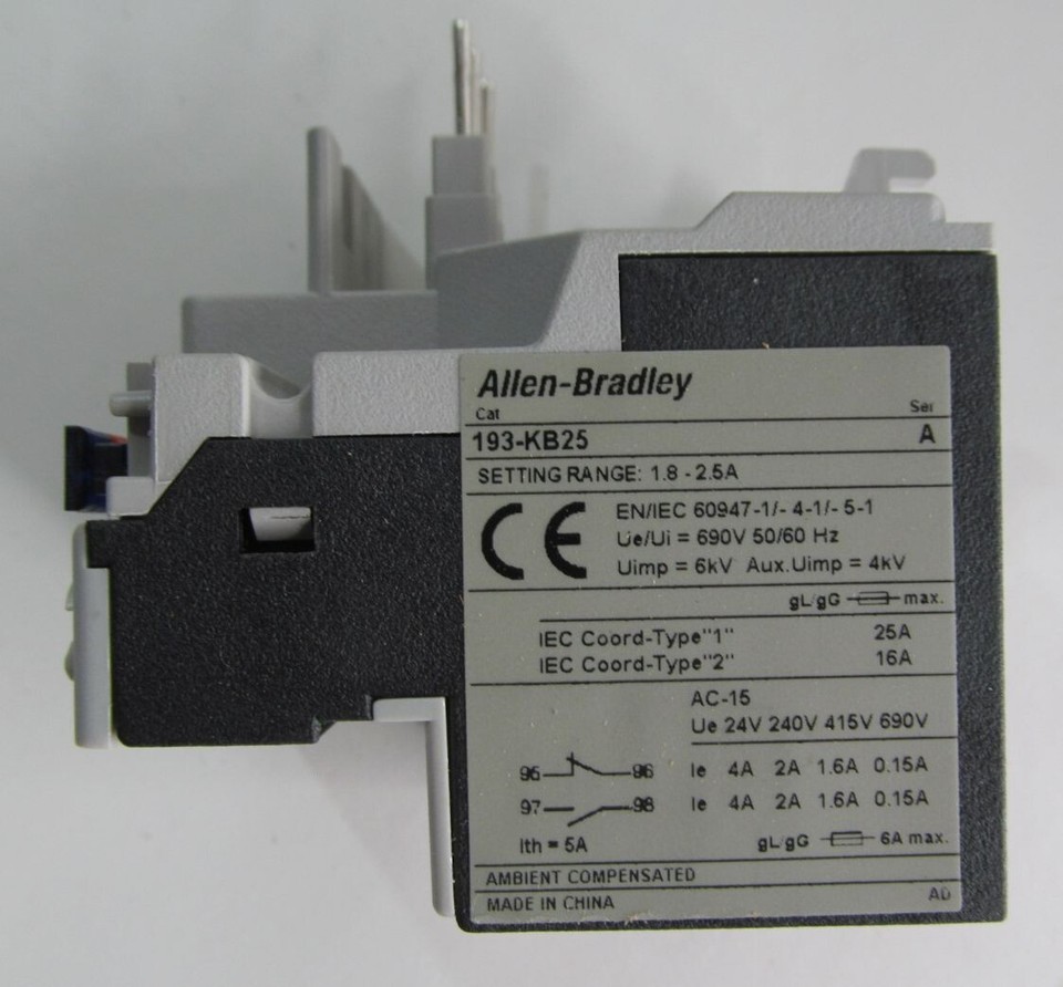 NEW ALLEN BRADLEY 193-KB25 THERMAL OVERLOAD RELAY 1.8A-2.5A | eBay