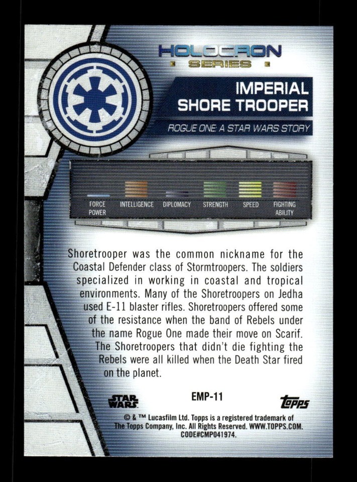 2020 TOPPS STAR WARS HOLOCRON SERIES #EMP-11 IMPERIAL SHORE TROOPER | eBay