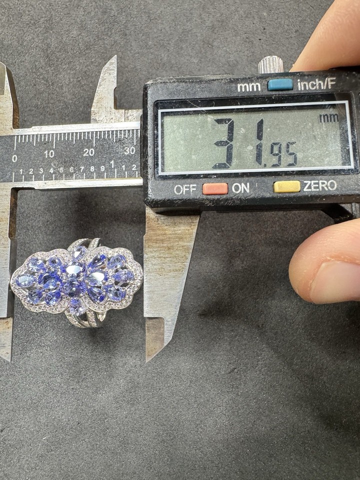 7g DK Sterling Silver 925 Tanzanite & Topaz Ring Size 10 Jewelry Lot J ...