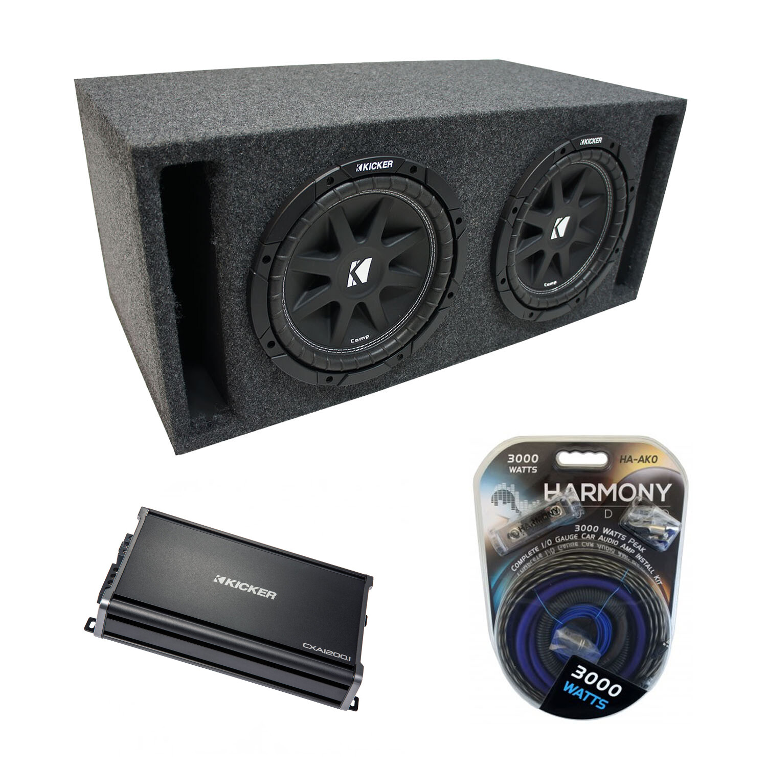 Universal Car Stereo Slotted S Port Dual 15 Kicker Comp C15 Sub Box ...