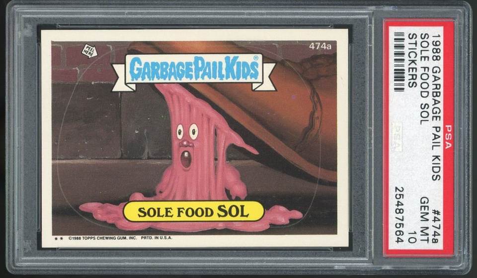 1988 Topps Garbage Pail Kids 12th Series 474a Sole Food Sol PSA 10 GEM ...