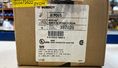 Box of (10) Burndy AYPO4/0 HYPLUG 4/0 KCMIL AL Offset HYPLUG | eBay