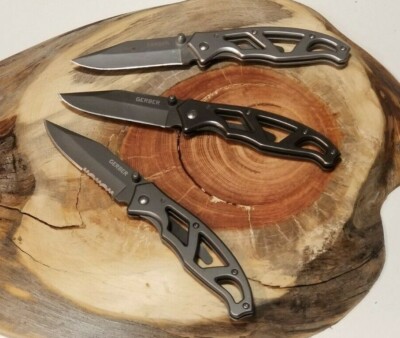 Original Gerber Paraframe I Stainless Steel Pocket Knife Used, Various ...