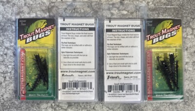 4 Packs Trout Magnet Bugs Small Hellgrammite Jigs Black | eBay