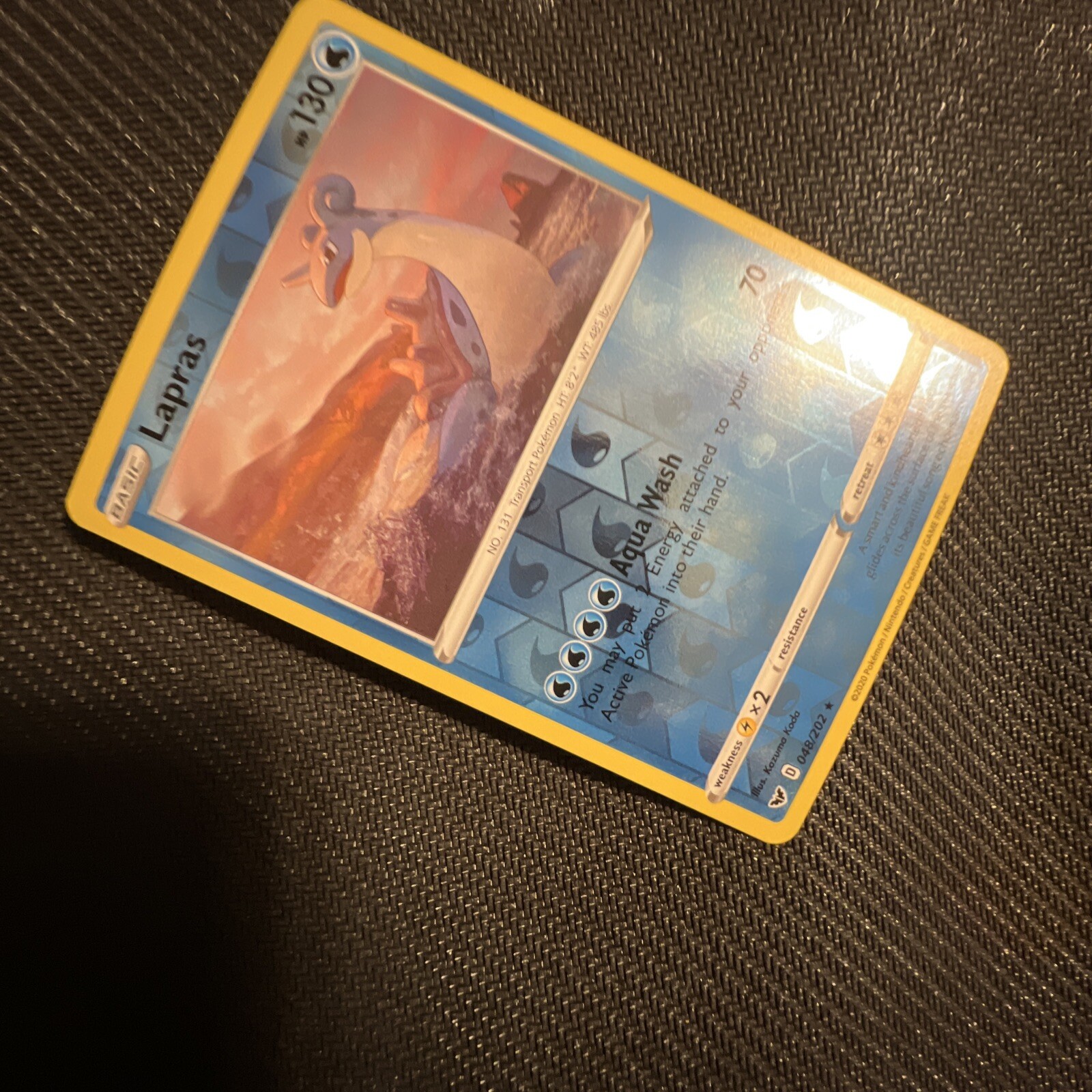 Pokémon TCG Lapras Sword & Shield Base Set 048/202 Reverse Holo Rare ...