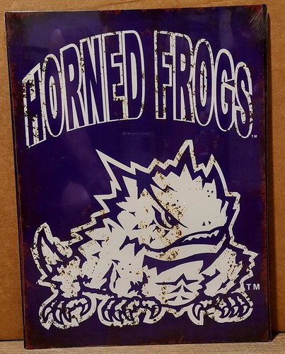 NCAA Texas Christian University TCU Horned Frogs Premium Metal 16"x12 ...