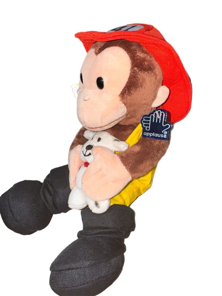 Applause Curious George Fireman Plush Stuffed Stuffy Boots Dog W Tags ...