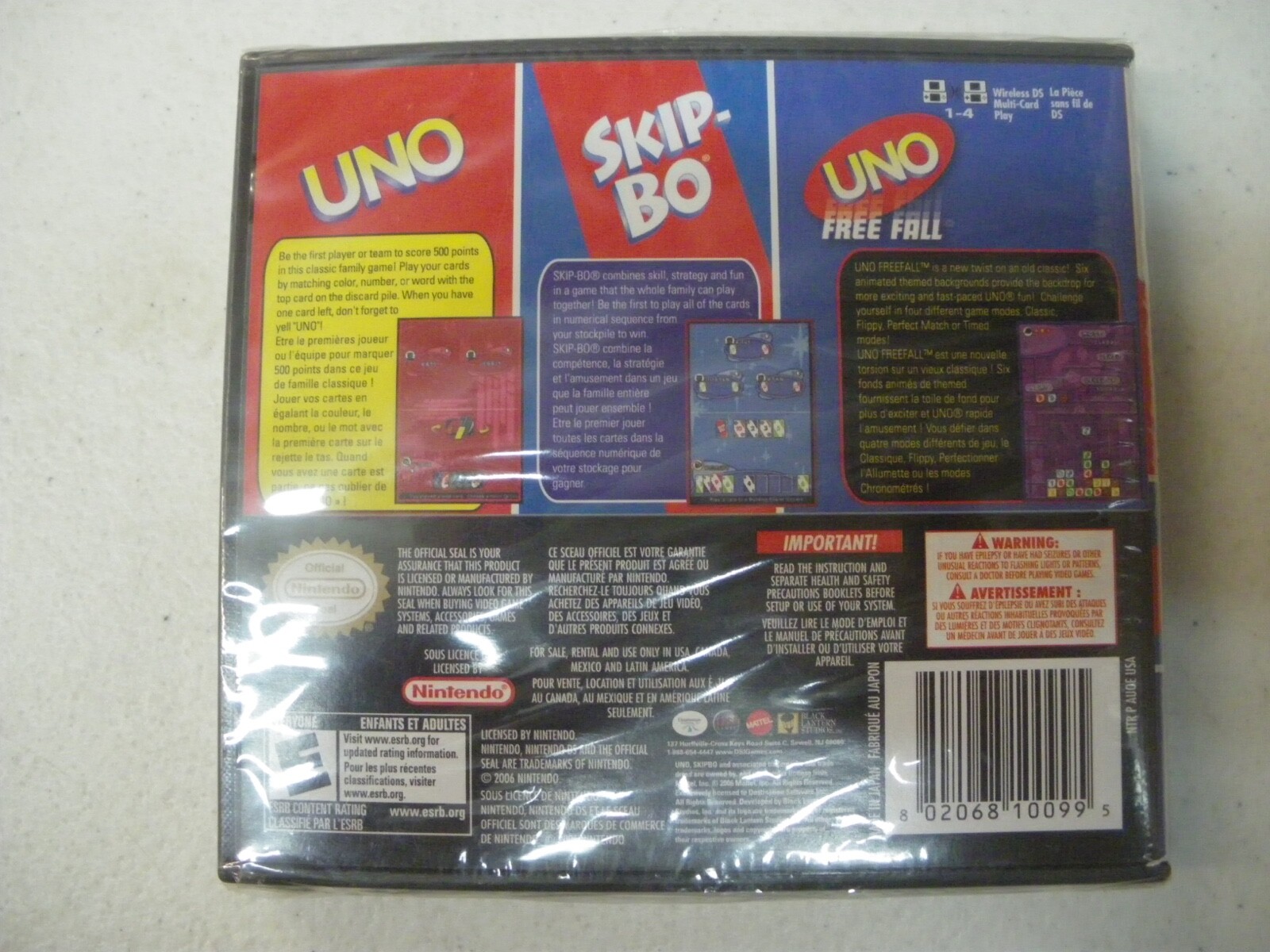 Uno/Skip-Bo/Uno Freefall (Nintendo DS, 2006) for sale online | eBay