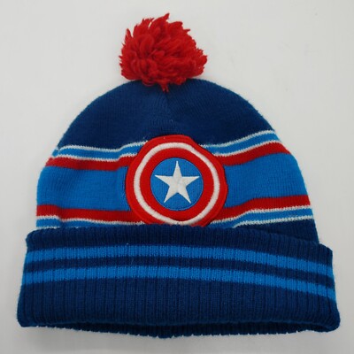 Captain America Marvel Comics Shield Stocking Cap Winter Beanie Hat | eBay