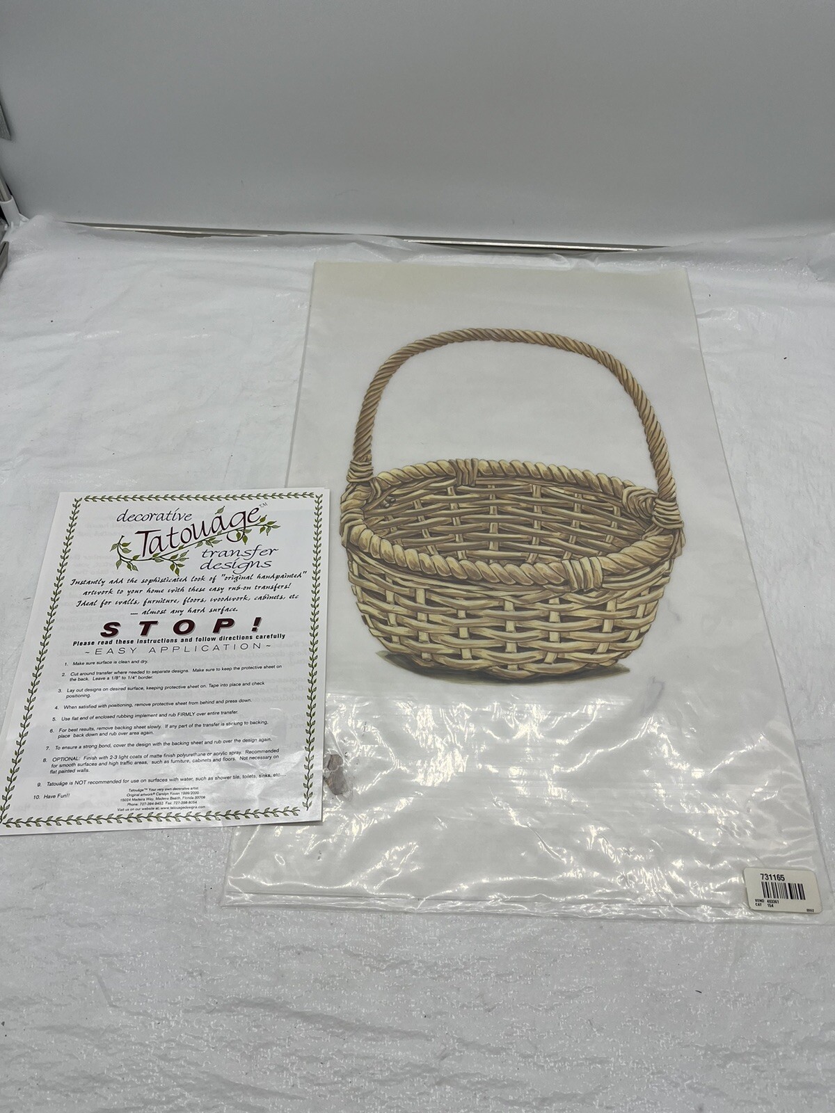 Decorative Tatouage Transfer Designs Carolyn Yovan Woven Wicker Basket ...