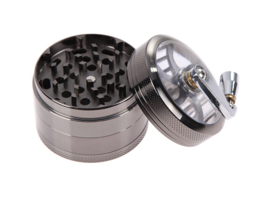 2.5 Inches (63mm) 4 Piece Hand Crank Grinder Kitchen Spice Herb Grinder ...
