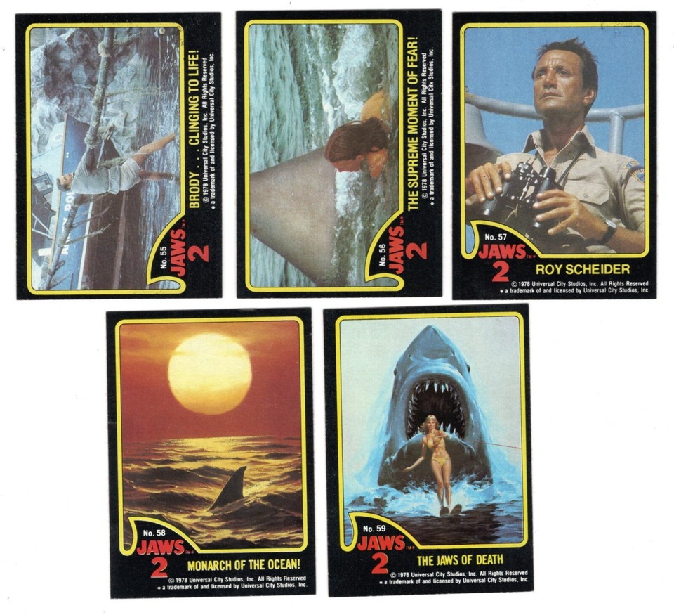 1978 TOPPS JAWS 2 THE MOVIE TRADING CARD SET 59-CARDS NM/MINT ALL CARDS ...