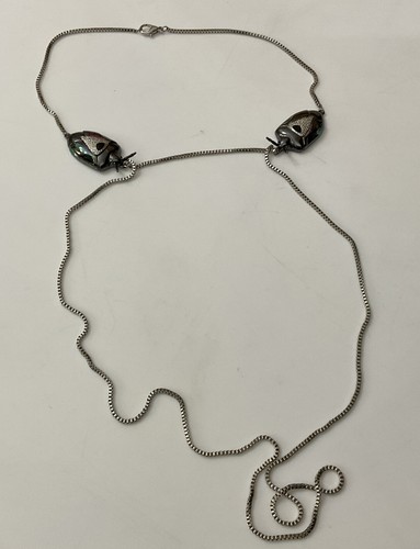 FUN CREEPY Necklace Costume Jewellery Silver Tone BUGS BEATLE COCKROACH ...