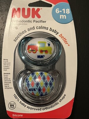 NUK Orthodontic Pacifier Paci Binky Blue 6-18 Months Silicone Train New ...