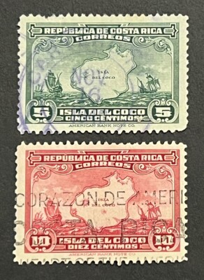 Travelstamps: Costa Rica Stamps Scott #177-178 Columbus Map Set Used | eBay