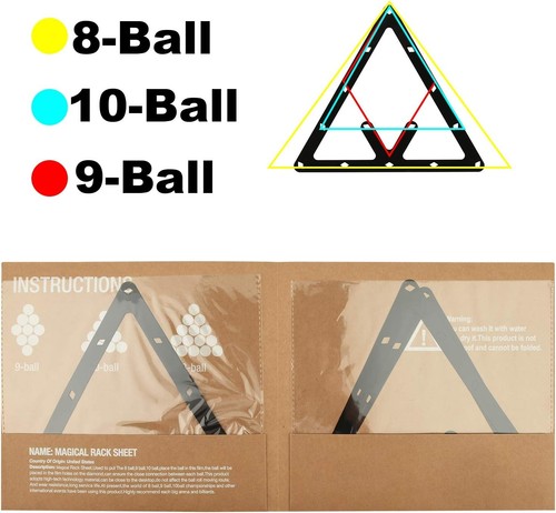 CM Pack of 6 Sheets Magic Ball Rack Pro Triangle Billiards with... | eBay