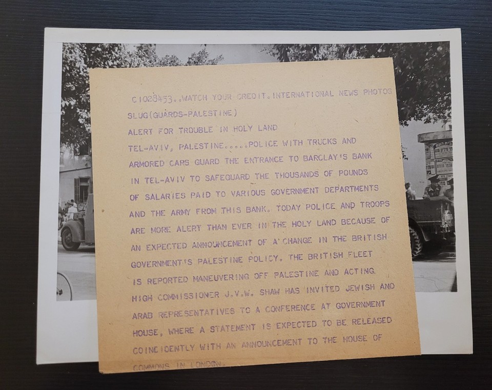 1945 Tel Aviv Palestine Photo Barclay’s Bank British Mandate History ...