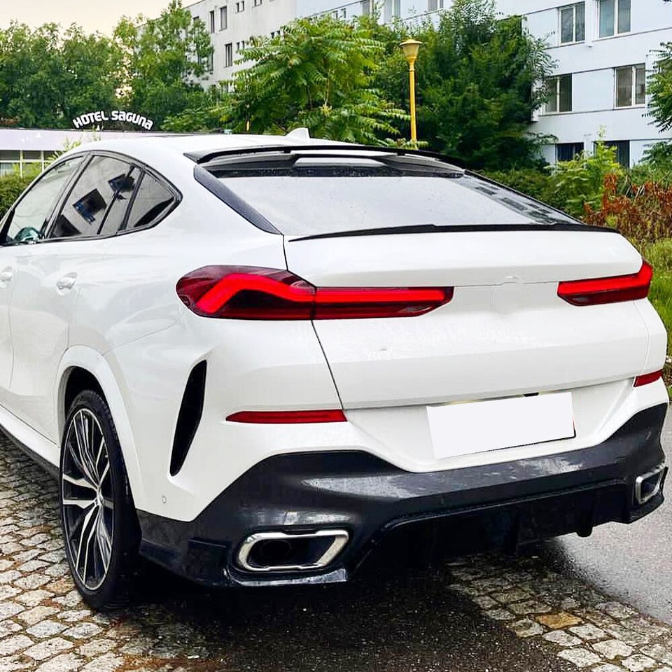 Real Carbon Rear Bumper Lip Diffuser Spoiler For BMW X6 G06 M Sport ...
