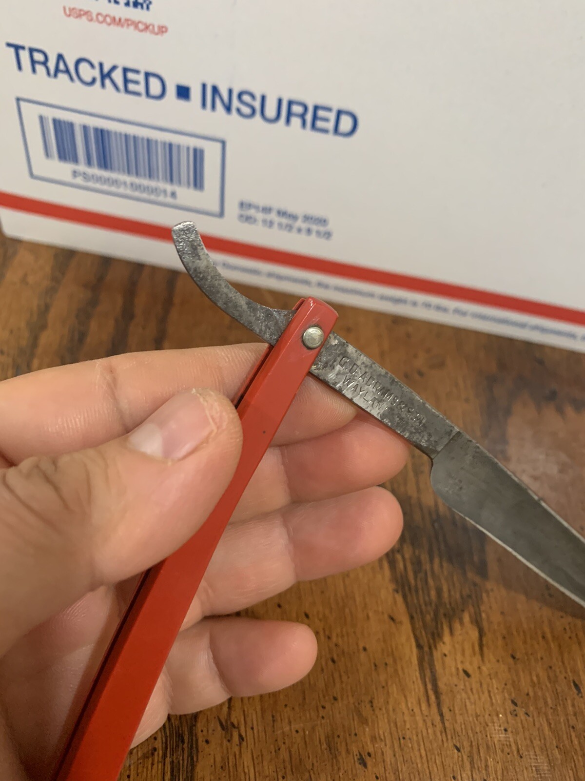 G. D. Abrams & Son Wayland NY 5-7/8" Straight Razor Super Wedge Red ...