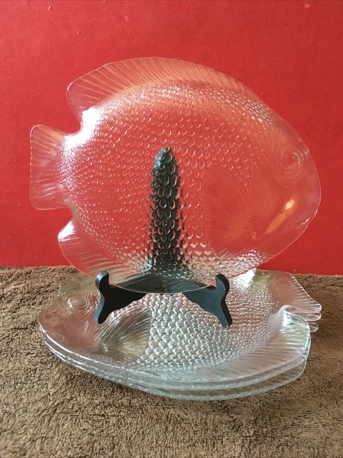 Arcoroc Poisson Clear Glass Fish Plates 10" (set of 4) 1970's VTG | eBay