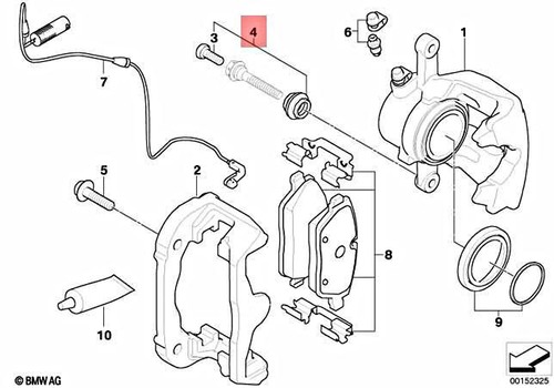 Genuine BMW E81 Brake Caliper Guide Bushing Bolt Repair Kit OEM ...