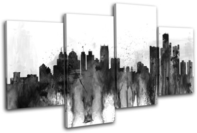 Detroit City Industrial Grunge Urban MULTI TOILE murale ART Photo Print ...