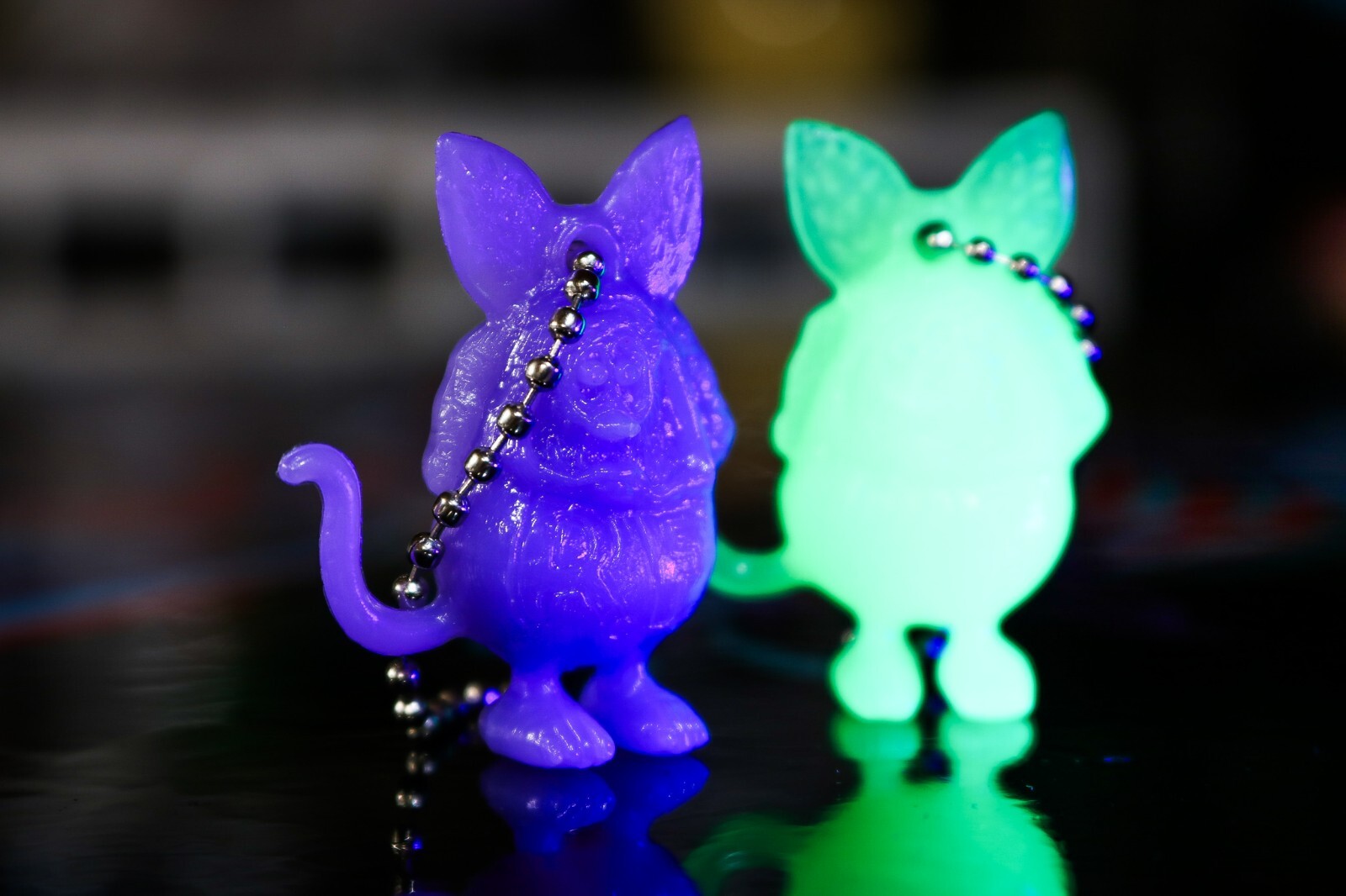 LOT OF 2 Glow RAT FINK KEY CHAIN GUMBALL CHARMS (#2 ) ED "BIG DADDY ...