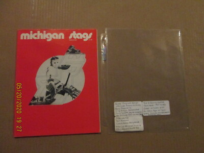 WHA Michigan Stags Vintage Defunct Circa Nov.24 1974 Team Logo Hockey ...