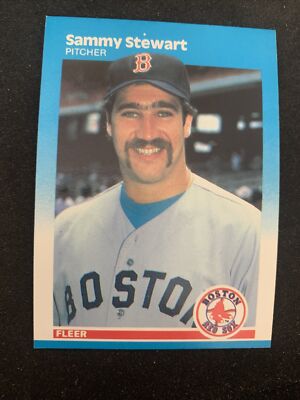 1987 Fleer Baseball Card #48 Sammy Stewart Boston Red Sox NmMt Free ...